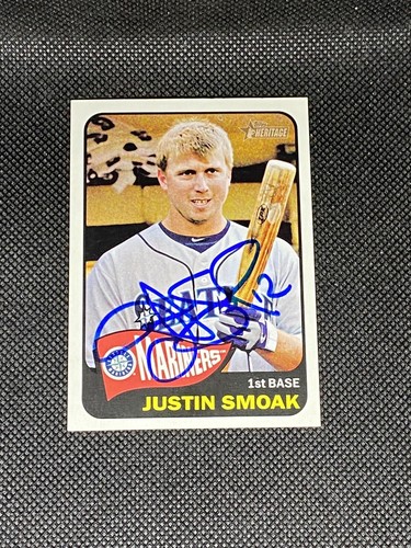 Justin Smoak Seattle Mariners Signed Auto 2014 Topps Heritage Card #83 ...