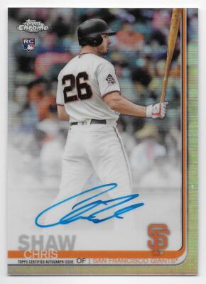 2019 TOPPS CHROME ROOKIE AUTOGRAPH REFRACTOR RC #RACS Chris Shaw #39/ ...