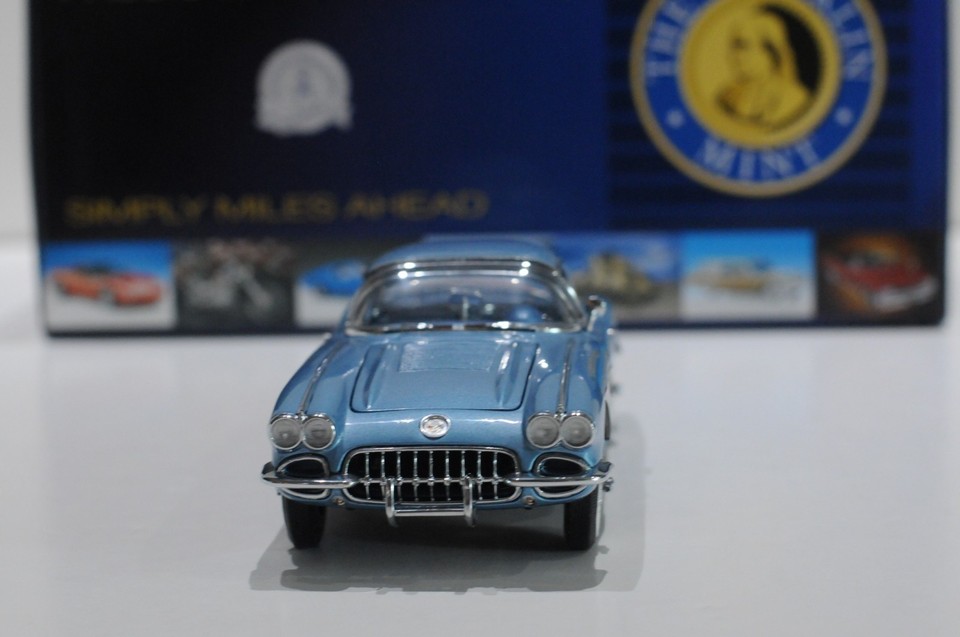 FRANKLIN MINT 1958 CORVETTE SCALE 1:24 LIMITED EDITION 740/2500 COA AND ...
