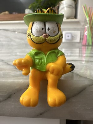 Garfield The Cat 1981 Safari Driver Vintage Toy Edge Sitting Figure T20 ...