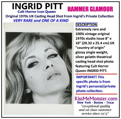 Orig 8x10 UK Casting Ingrid Pitt Gothic Hammer Glamour 1973 Vampire ...