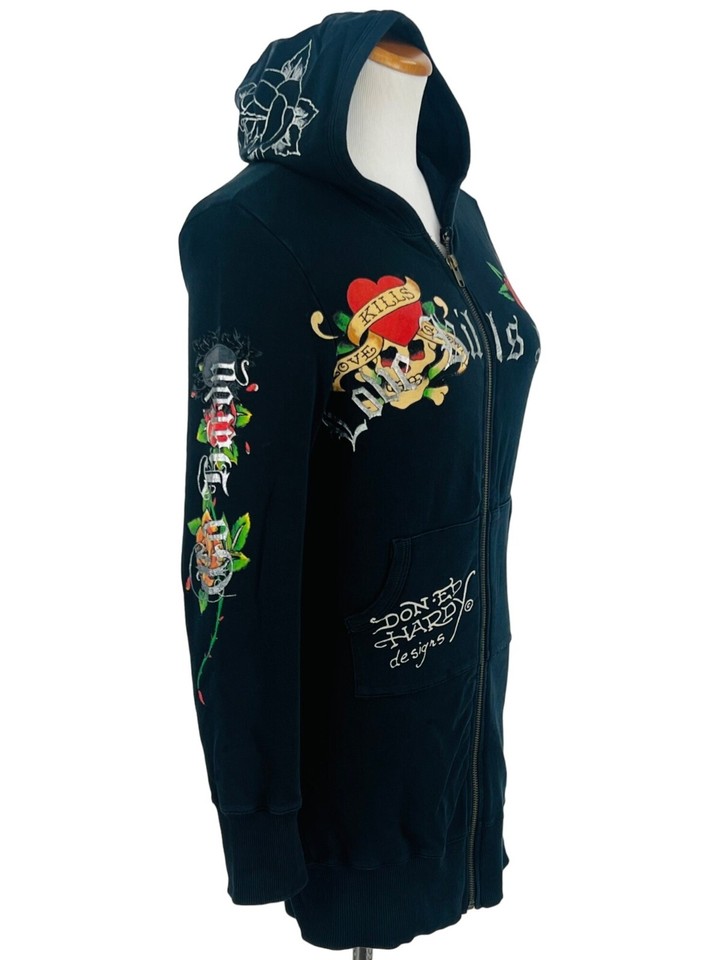 Vintage 2000s Ed Hardy Christian Audigier Black Graphic Logo Sweater ...