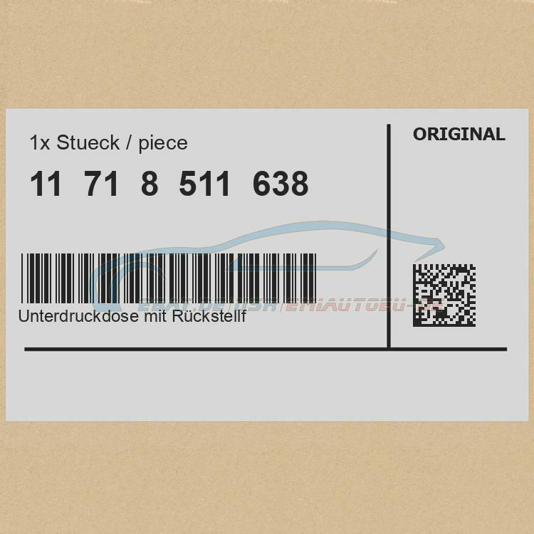 Original BMW 11718511638 - Unterdruckdose mit Rückstellfeder 5er X3 6er ...