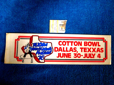 RARE 1978 TEXXAS JAM CONCERT TICKET AND BUMPER STICKER VAN HALEN HEART ...