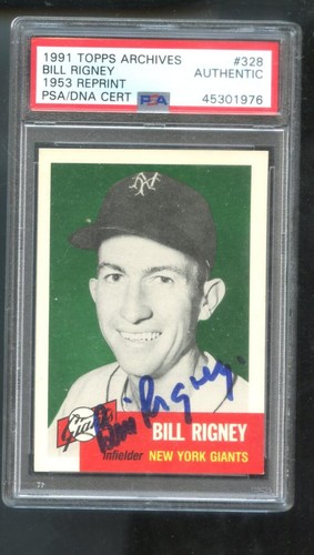 1991 Topps Archives 1953 #328 Bill Rigney Autograph Auto PSA/DNA ...