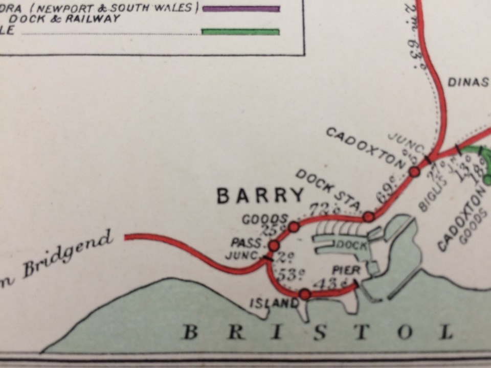 HAFOD PONTYPRIDD TREFOREST BARRY PENARTH PETERSON ST FAGANS RAILWAY MAP ...