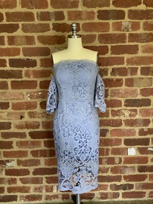 Divine Avenue Crochet Lace Light Blue Dress Size 10 Strapless Cold ...