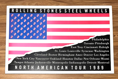 THE ROLLING STONES Bill Wyman Steel Wheels Concert Tour Poster North ...
