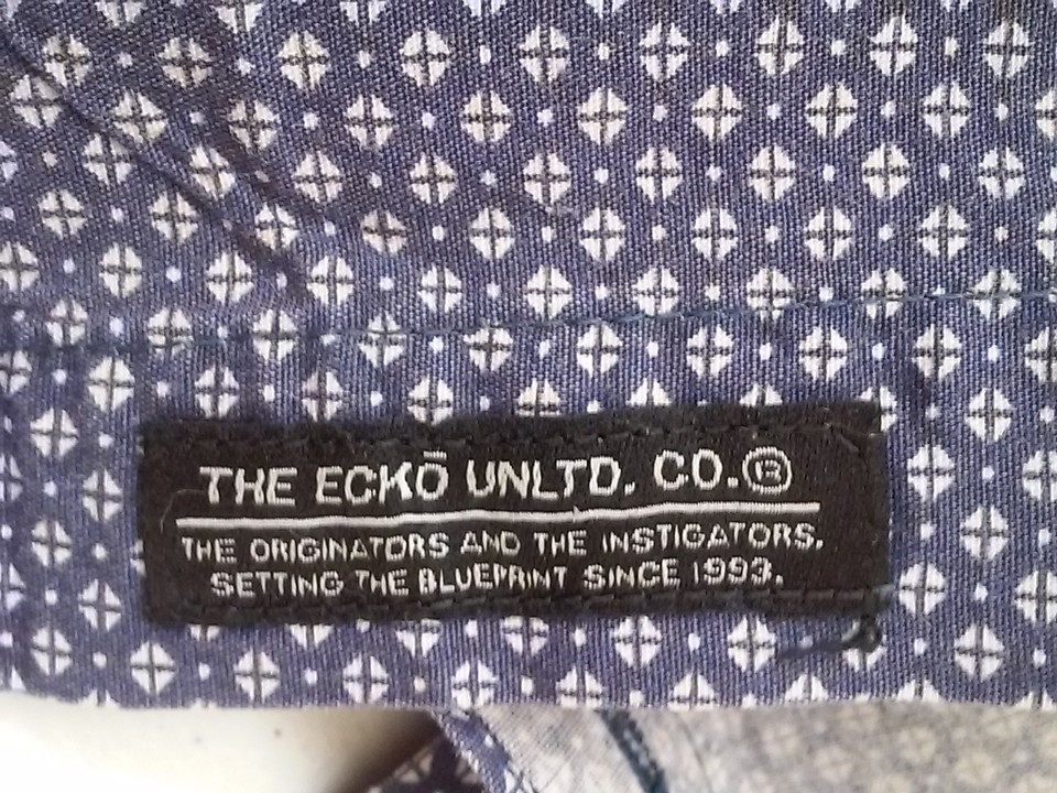 Men's Ecko Unltd 3XL Est.1993 Cotton S/S Med Blue Small Pattern C34 | eBay