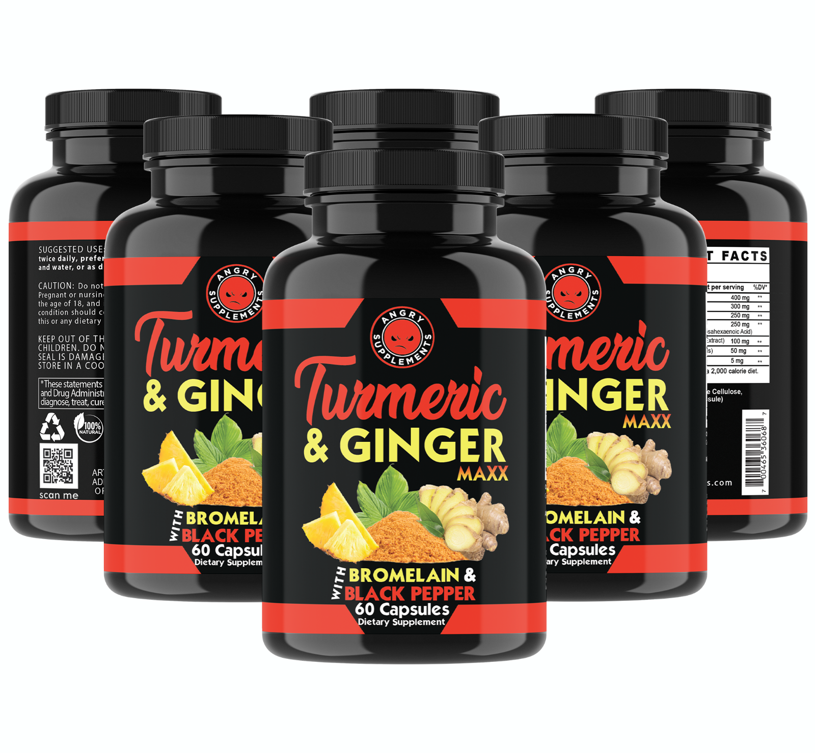 Angry Supplements Natural Turmeric Ginger Maxx, Joint Support ...