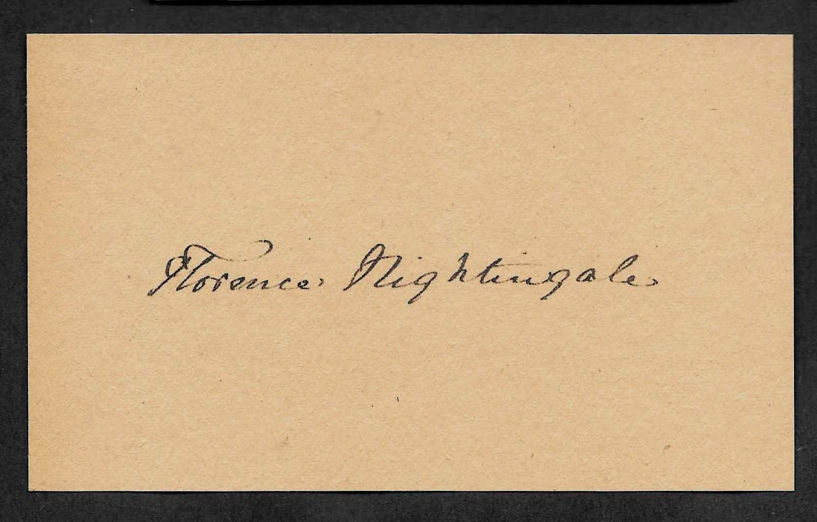 Florence Nightingale Autograph Reprint On 1890s Card. Nursing Pioneer ...