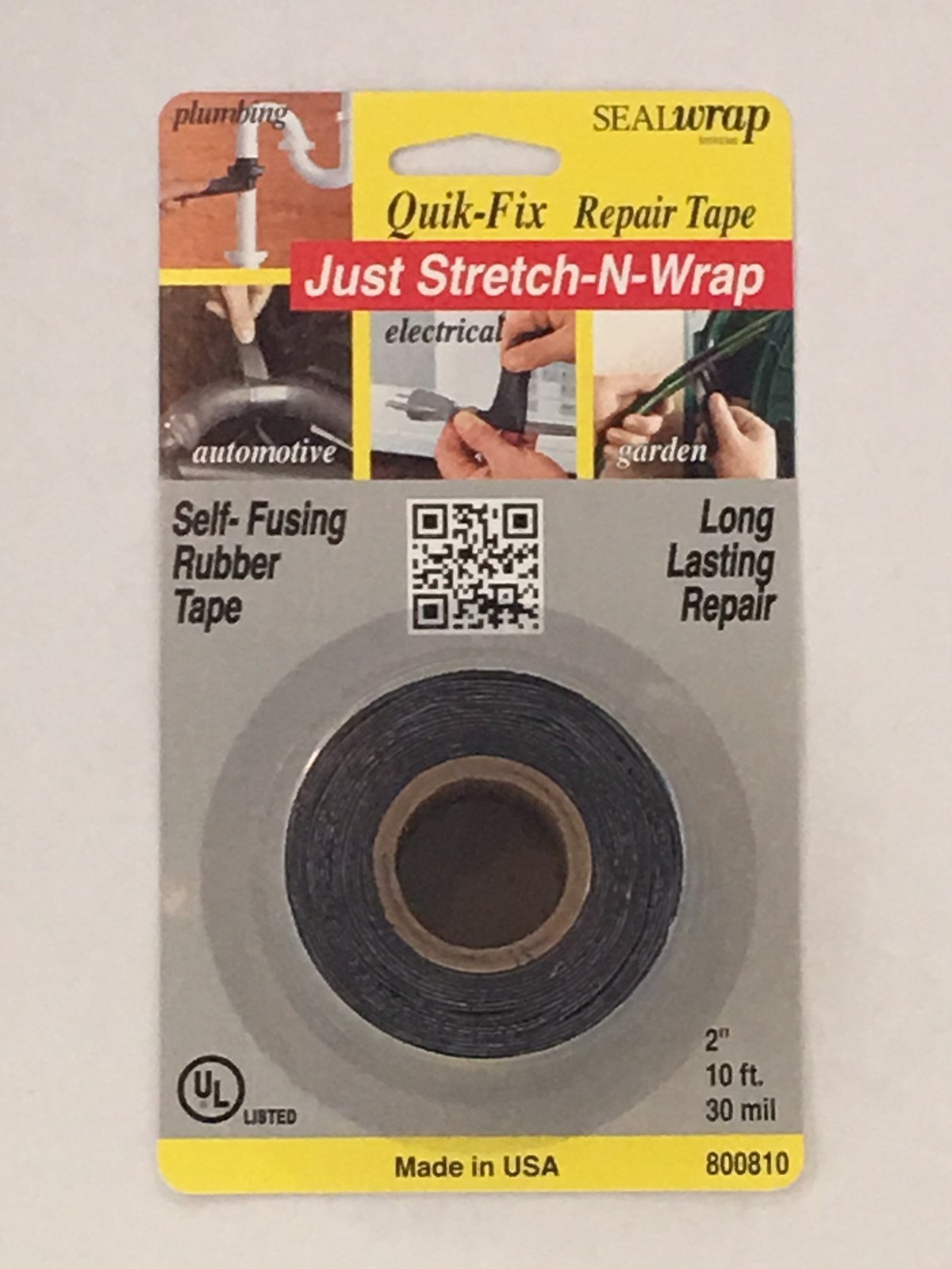 2" x 10' SealWrap Quik-fix Self-Fusing Rubber Repair Tape "Just Stretch ...