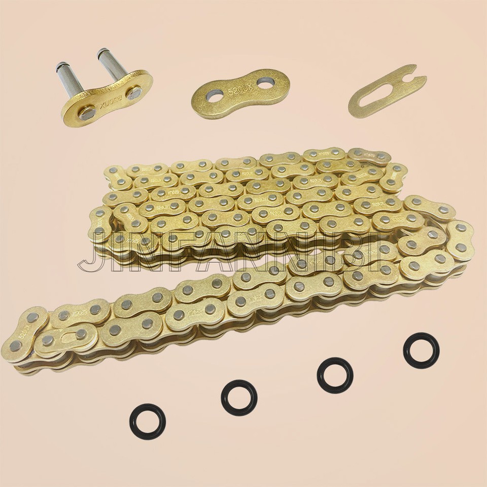 Gold 520 X-Ring Chain 112 Links With Connecting Master Link for ...