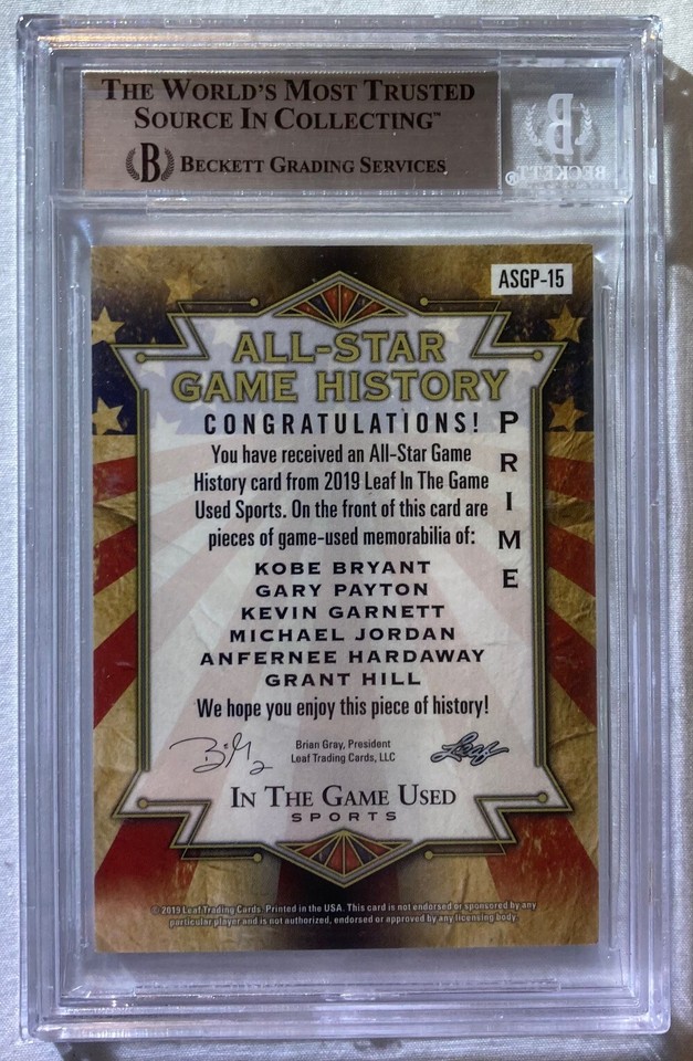 2019 LEAF ITG MICHAEL JORDAN KOBE GARNETT HILL ++ ALL STAR PATCHES 6/6 ...