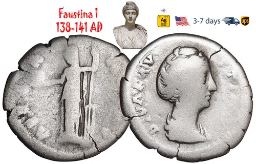 Ancient Roman Empire Coin Silver Faustina 1 138 141 AD Wife ANTONINUS ...