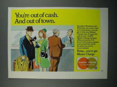 1975 Master Charge Card Ad - Out of Cash | eBay