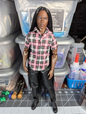 OOAK Custom Reroot Ken Barbie Signature Looks Doll 4 Jon Long Black ...