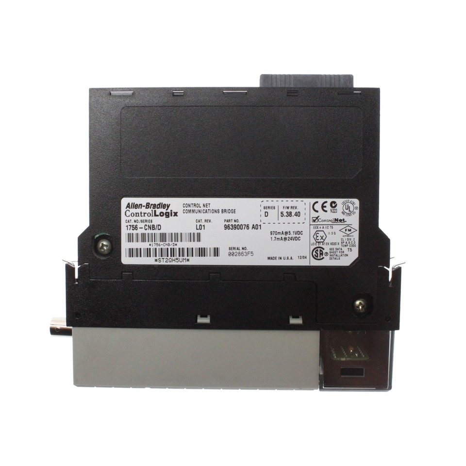 ALLEN BRADLEY 1756-CNB-D SERIES D CONTROL LOGIX CONTROLNET INTERFACE ...
