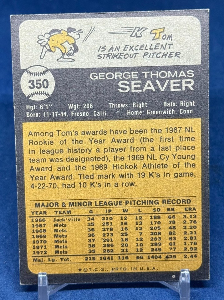 1973 Topps #350 Tom Seaver VG-VGEX | eBay