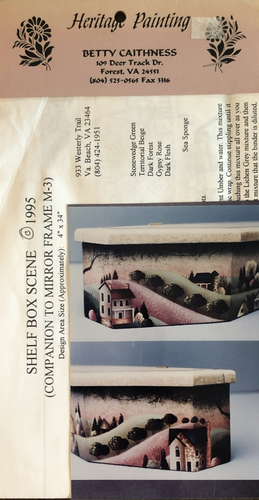 Vintage 1995 Tole Painting Pattern Packet: Shelf Box Scene by Betty ...