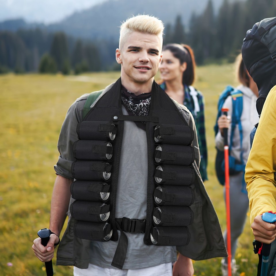 12 Pocket Water Bottle Carrier Bag Beer Belt Can Holder Drink Beverage ...