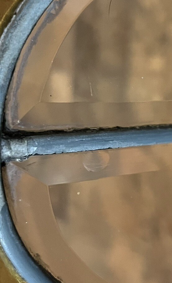 ANTIQUE STAINED LEADED GLASS WINDOW BEVELED/CUT GLASS ACCENTS COAL MINE ...