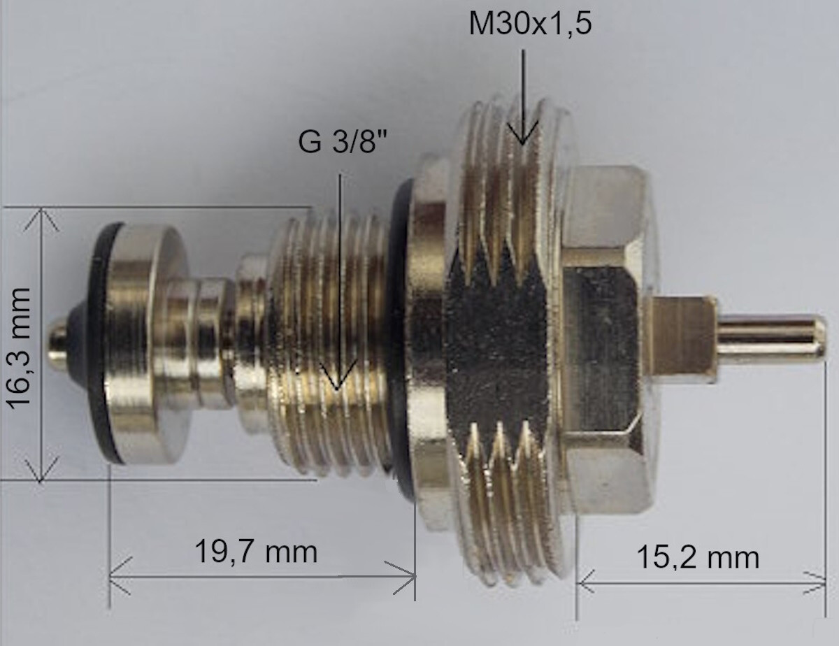 Ventileinsatz Kamo 33000735 3/8" f. Verteiler HVE-FD/FI vernickelt Kvs ...