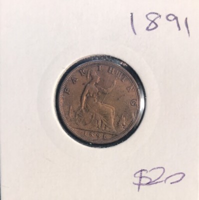 1891 UK BRITISH FARTHING COIN | eBay Australia