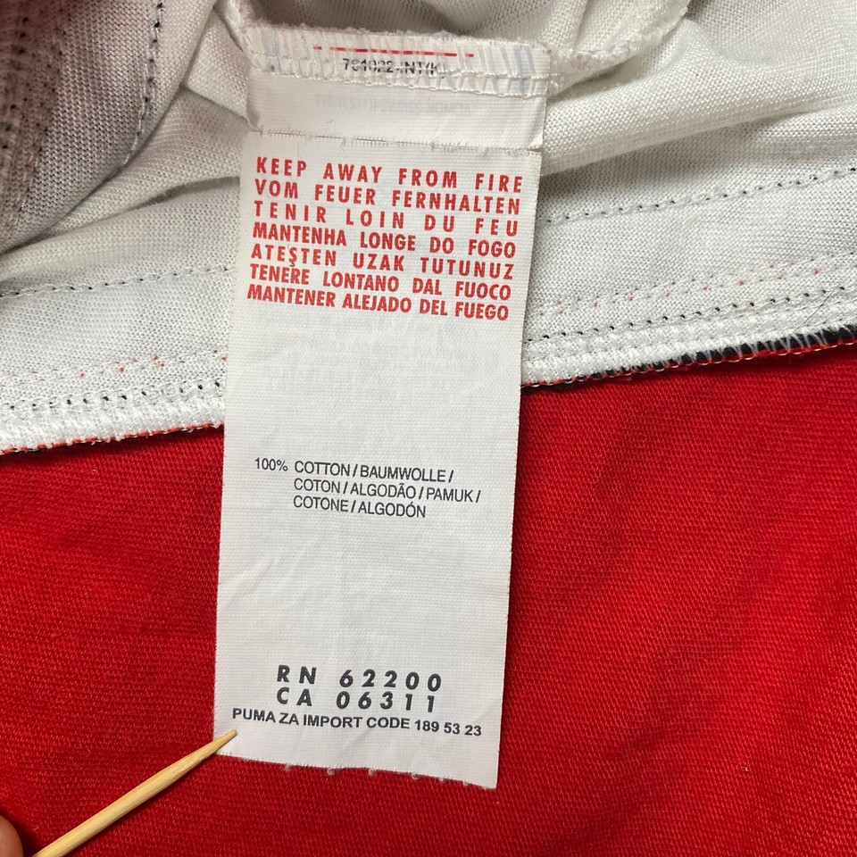 Puma Ferrari Scuderia T Shirt Firelli Santander Formula 1 Size XL Mens ...