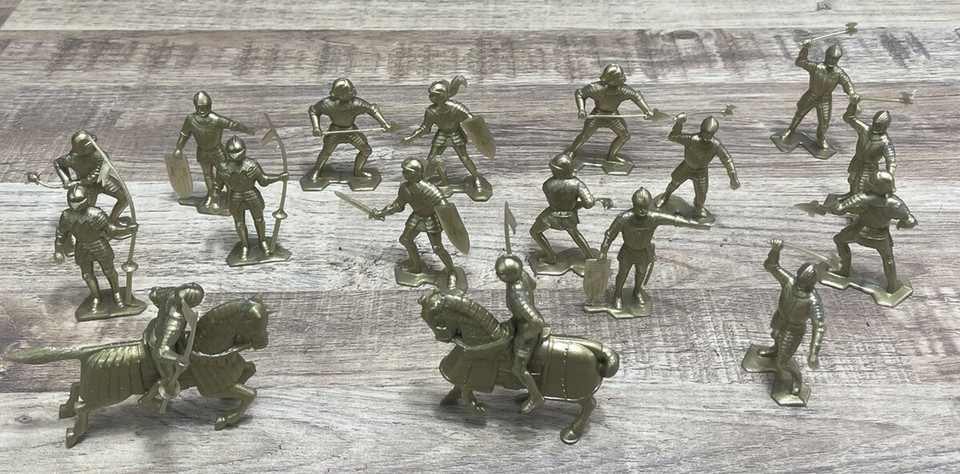 Marx Gold Knights And Horses Medieval Castle Weapons 54MM NOS VTG ...