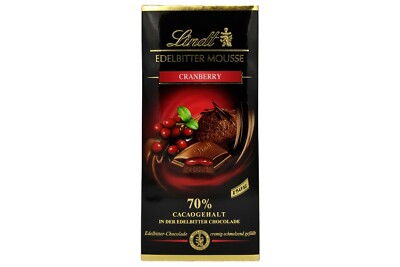 5x LINDT Cranberry fine dark mousse 🍫 70% cocoa chocolate TRACKED | eBay