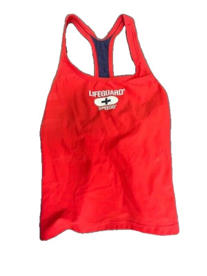 Speedo Two Piece Swimsuit Top Lifeguard Red Size M | eBay
