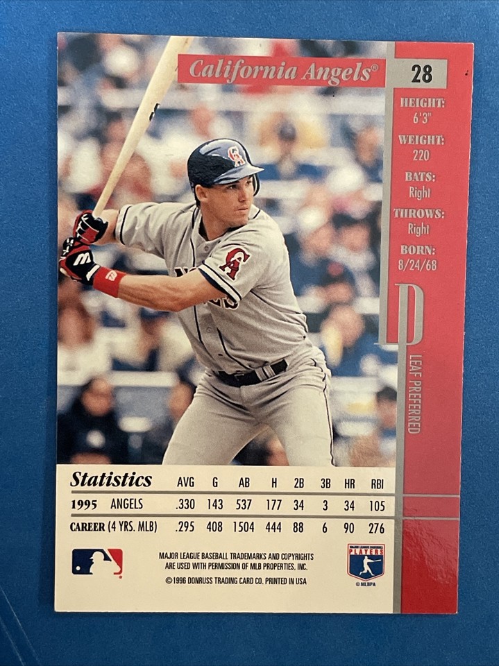 1996 Leaf Preferred Baseball Card #28 Tim Salmon California Angles | eBay