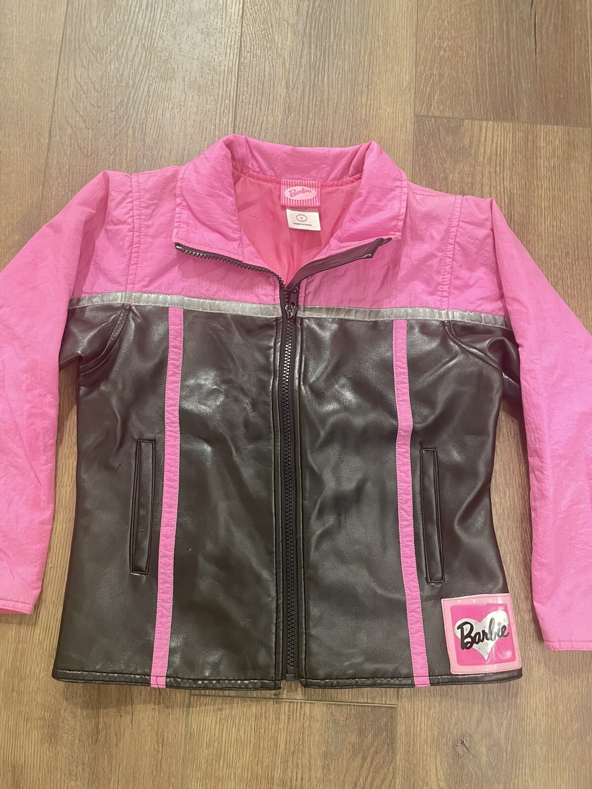 Vintage Barbie Motorcycle Pink Girls Jacket Barbie Si… - Gem