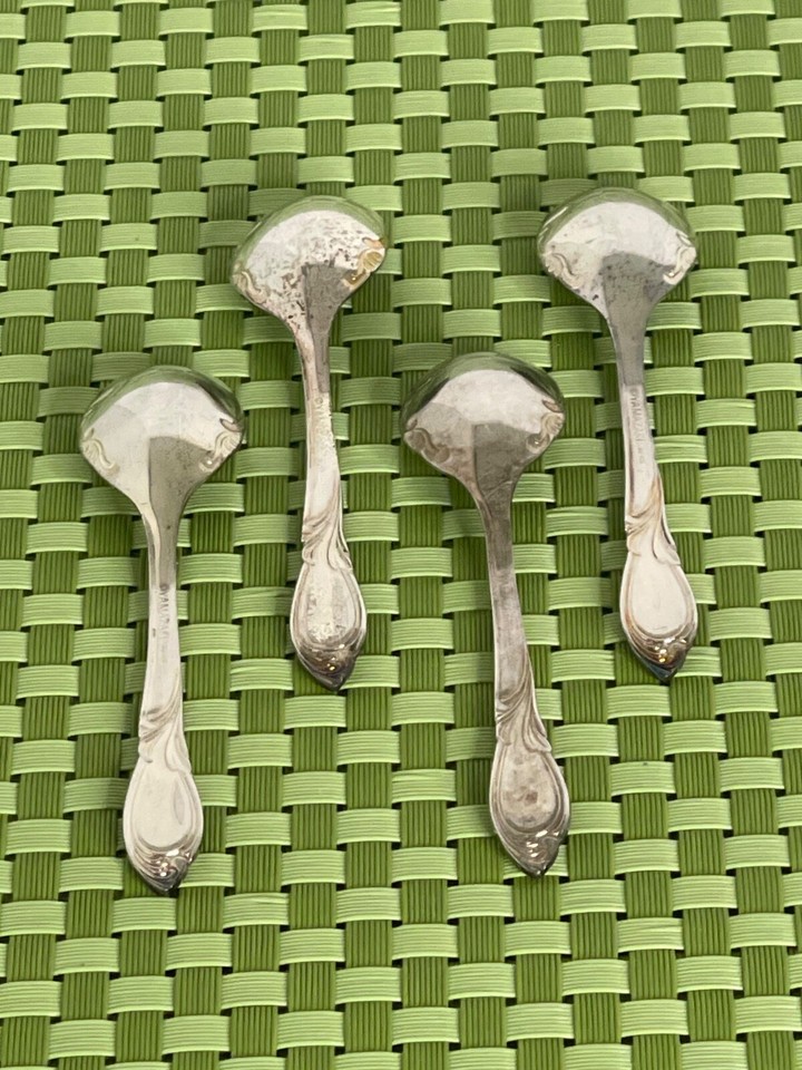 Yamazaki CACHE Stainless Gold Accent 4 Demitasse Spoons Japan Flatware ...