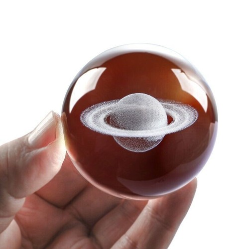 60mm 3D Saturn Planet Crystal Ball Model Educational Astronomy Gift for ...
