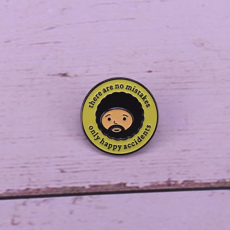 There are no mistakes only happy accidents Enamel Lapel Pin Metal Badge ...