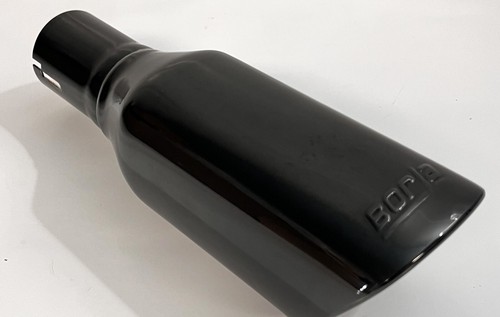 Borla 20160 Universal Clamp On Single Square Rolled Edge Angle-Cut Tip ...