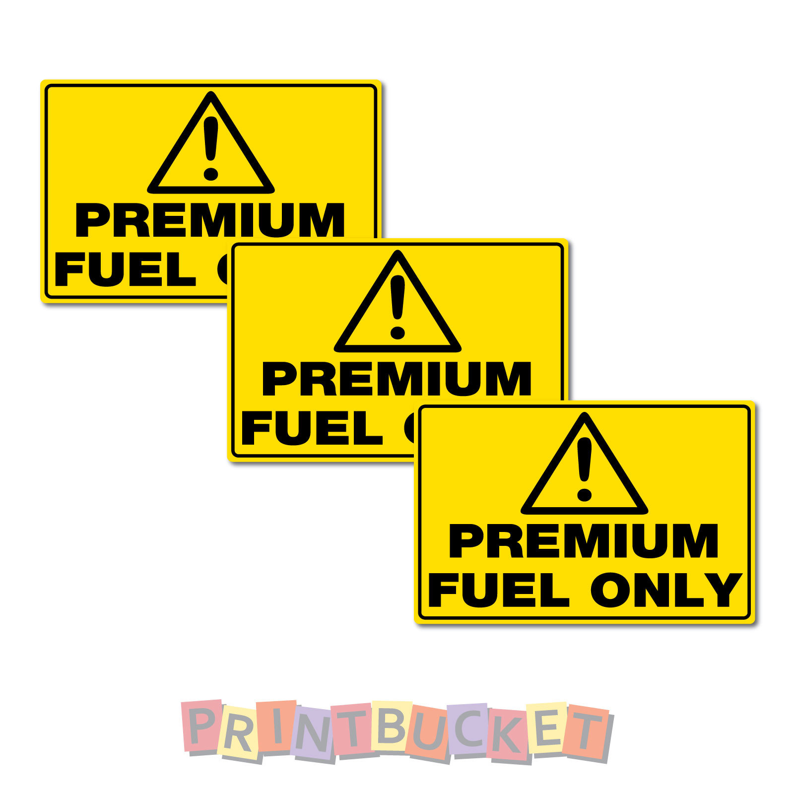 Premium Fuel Only Sticker 100mm 3 pack quality water & fade proof vinyl ...