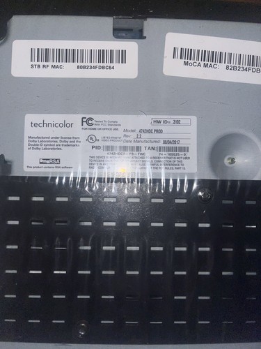 Cisco Technicolor 4742HDC2 High Definition Receiver / Cable Box. for ...