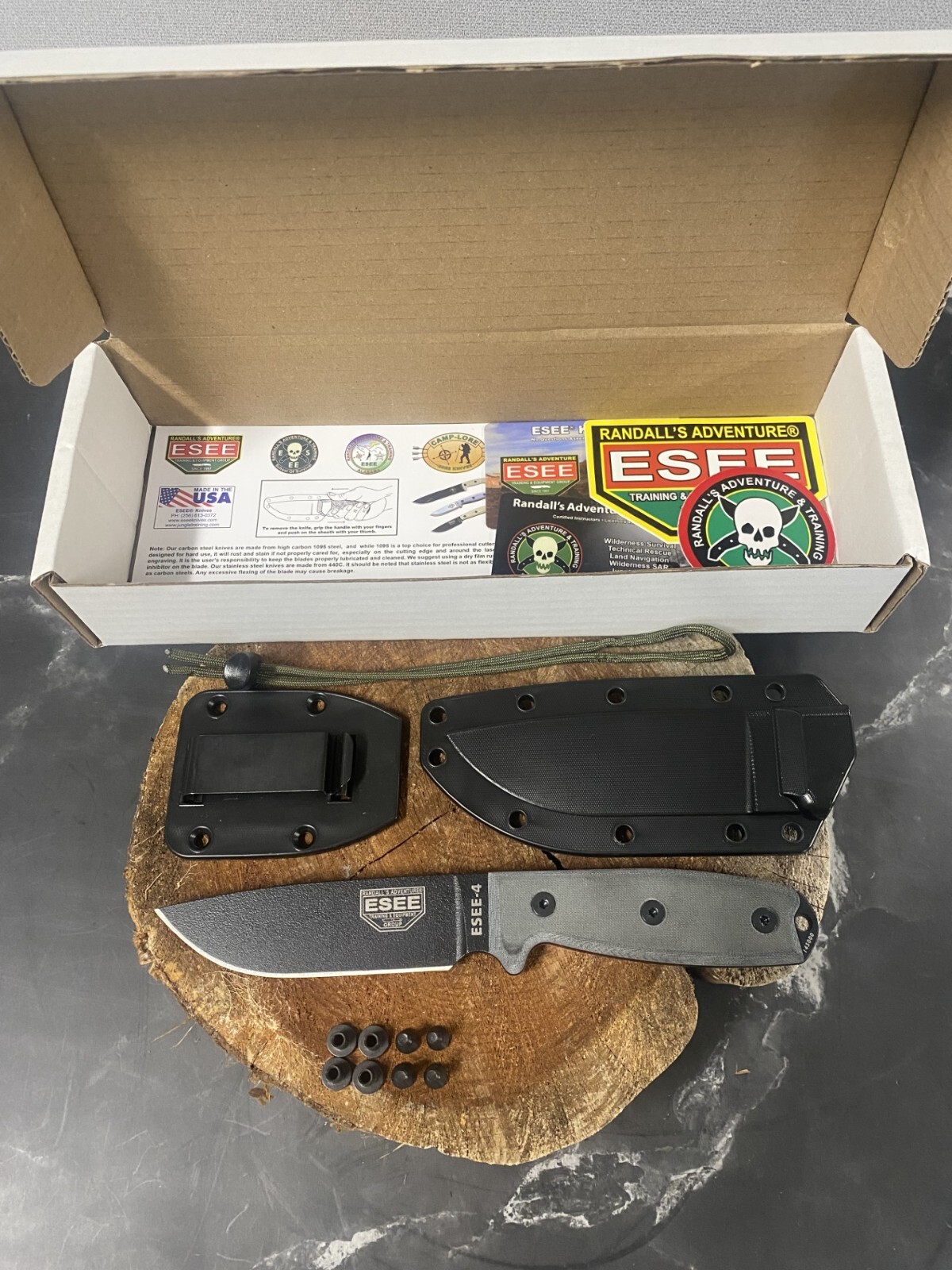 ESEE 4P Fixed Blade Knife w/ Molded Polymer Sheath & Clip Plate | eBay