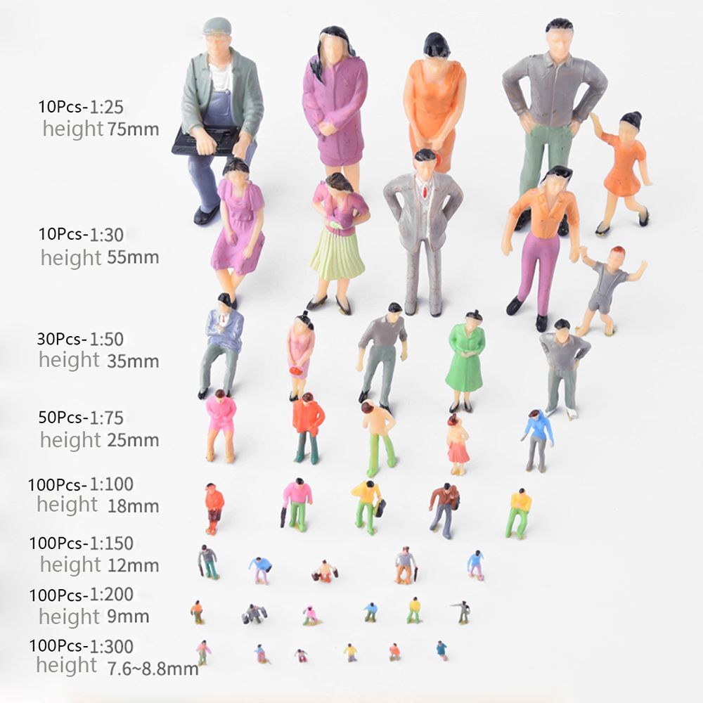 Mixed Color Pose DIY Plastic People People Figures Scale Model ...