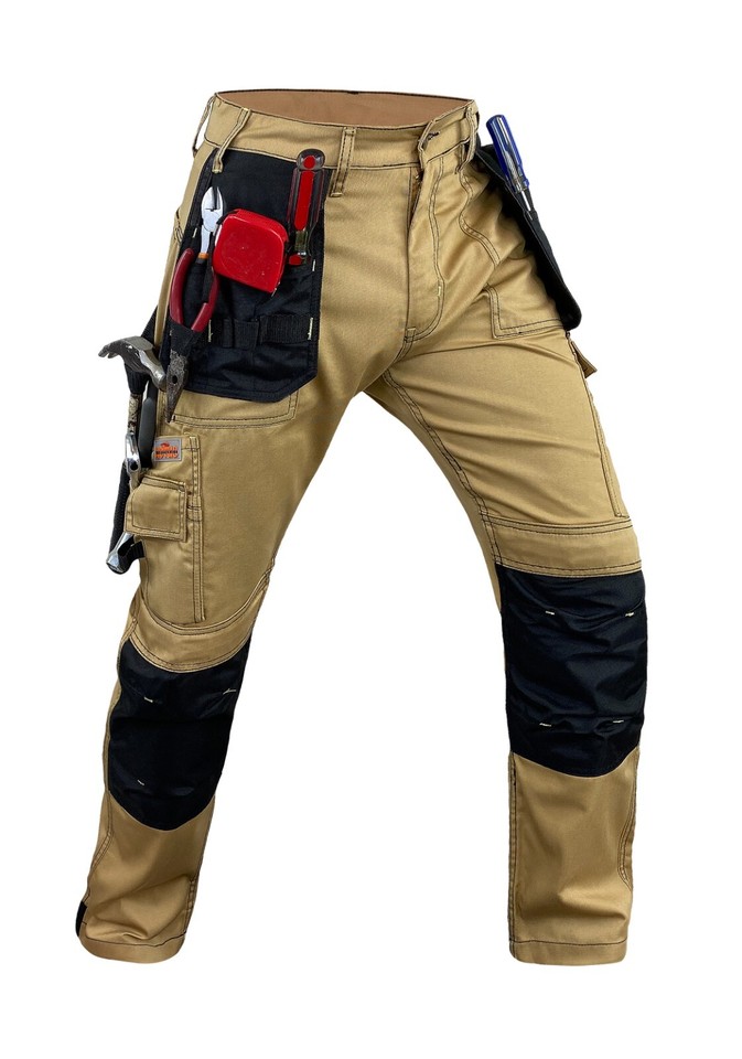 Men Heavy Duty Workwear Pants Utility Construction Work Safety Cordura ...