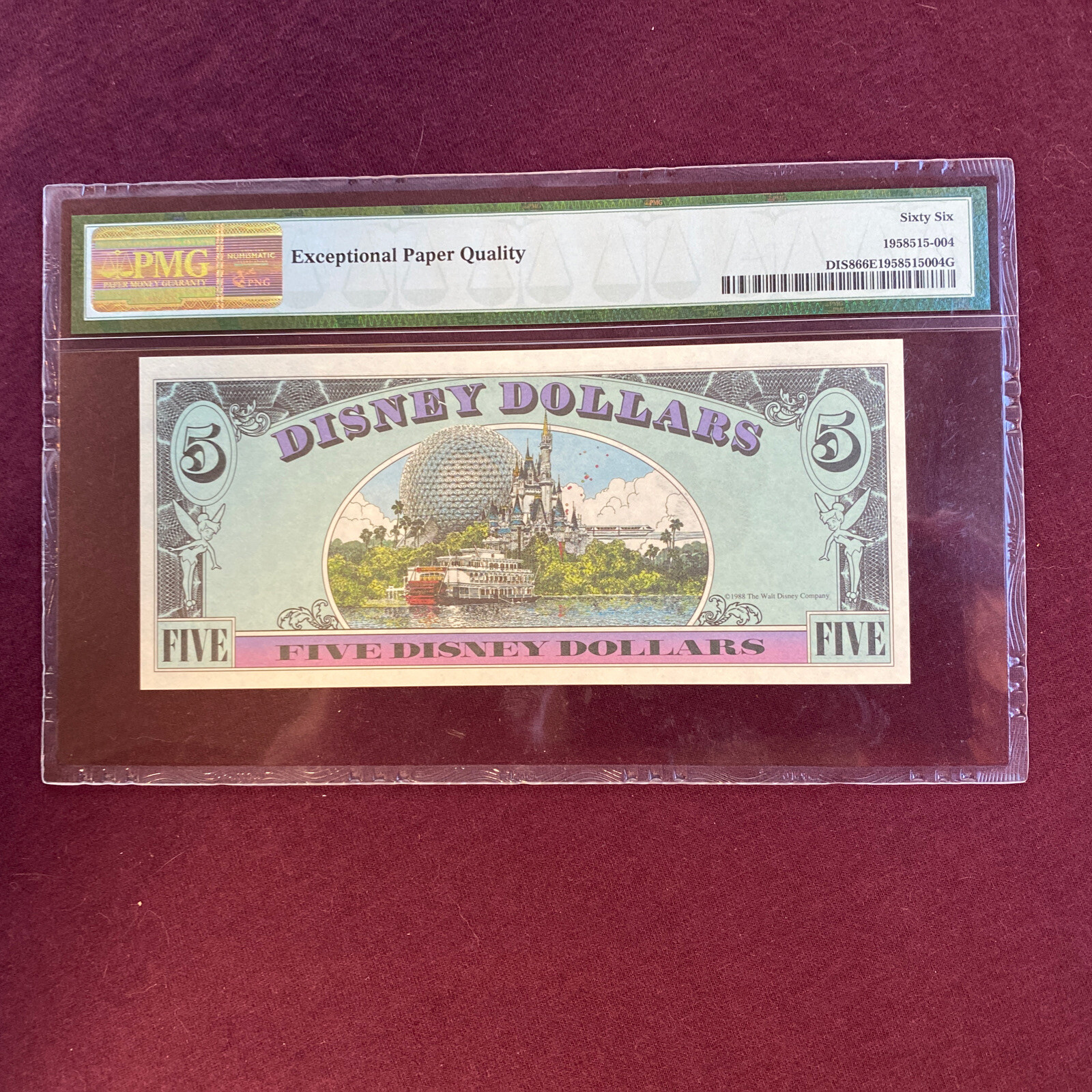GOOFY $5 1988 DISNEY DOLLAR PMG GRADED 66 DIS8 Block A-A. | eBay