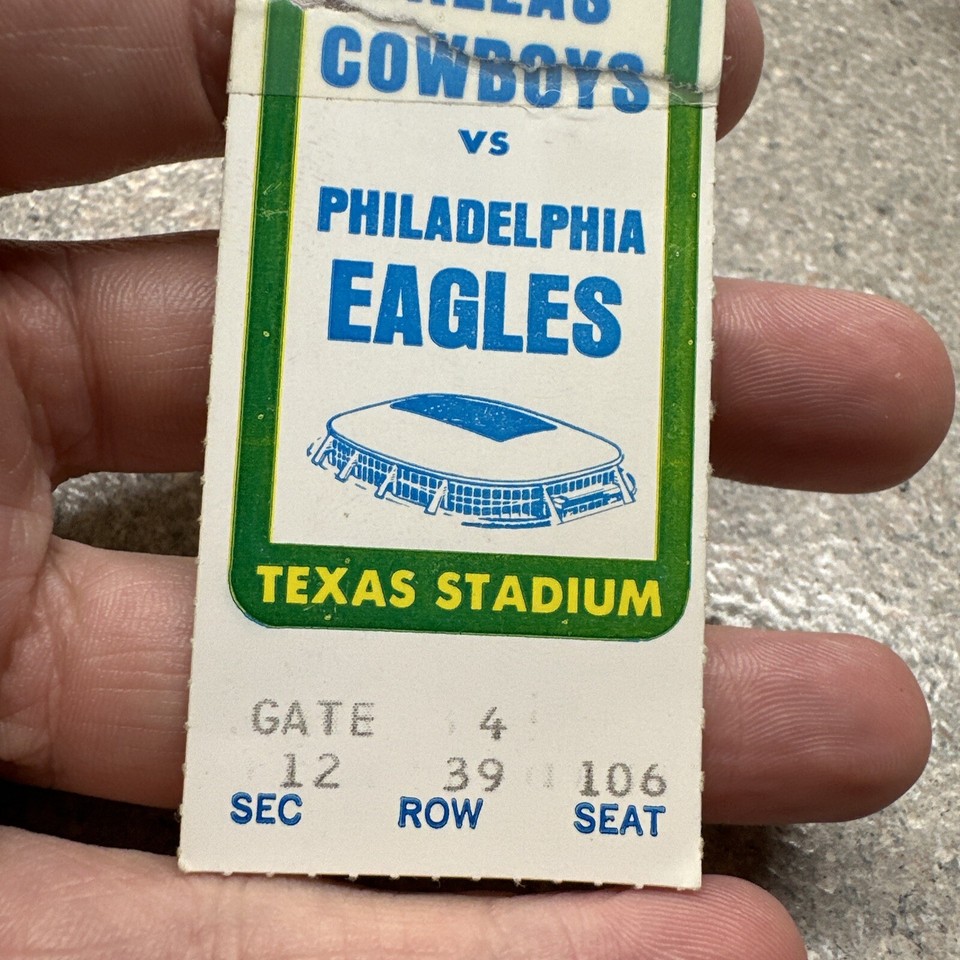 Vintage Dallas Cowboys Philidelphia Eagles Ticket Stub 1971 | eBay