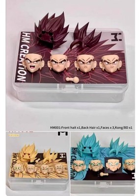 HM custom Vegito 1/12 shf Vegito blue yellow brown Head kit 3 sets | eBay