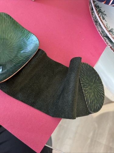 Vintage Armrest Ashtray, Enamel Metal And Green Suede , 3 1/4 In.sq 16 ...