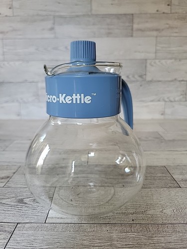 Vtg Gemco The Micro-Kettle 4 Cup Microwavable Coffee Pot Blue Heat ...