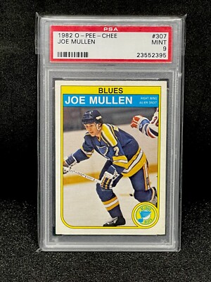 Joe Mullen Rookie PSA 1982 O-Pee-Chee #307 Graded PSA 9 Mint Blues HOF ...