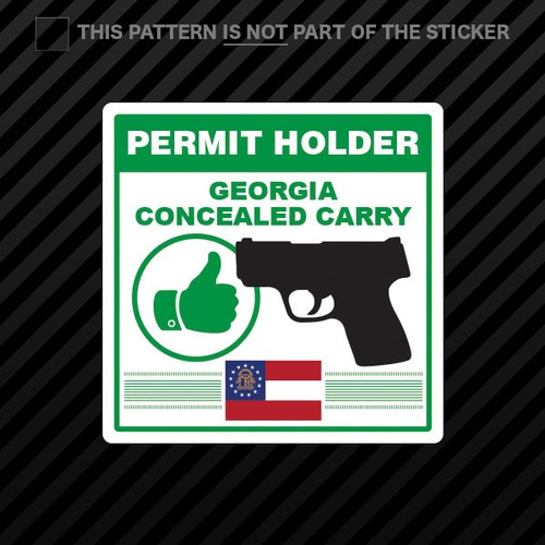 Georgia Concealed Carry Permit Holder Sticker Self Adhesive Vinyl 2a ...